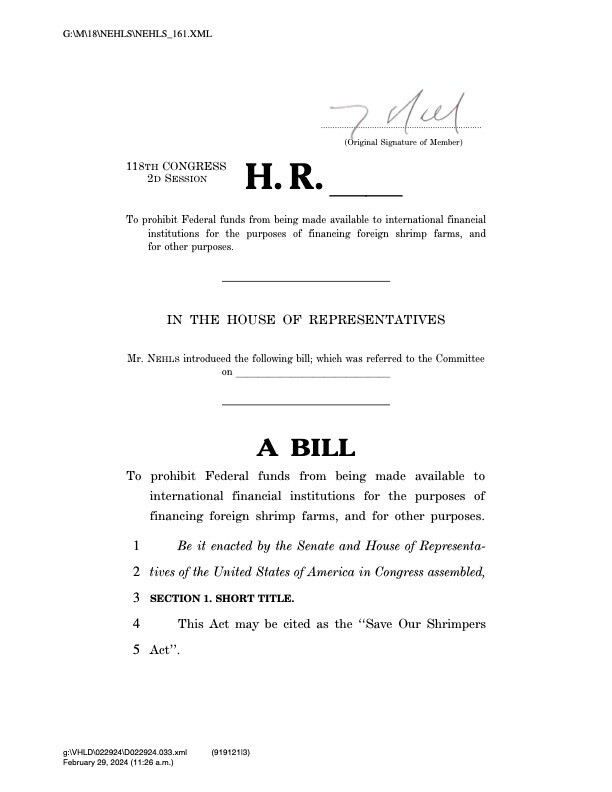 Save Our Shrimpers Act introduced to safeguard US shrimping industry ...